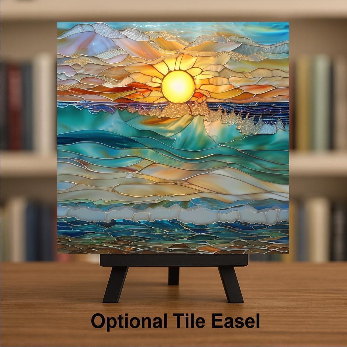 Sunset Ocean Waves Ceramic Tile Art: Coastal Decor, Beach House Art - Etsy