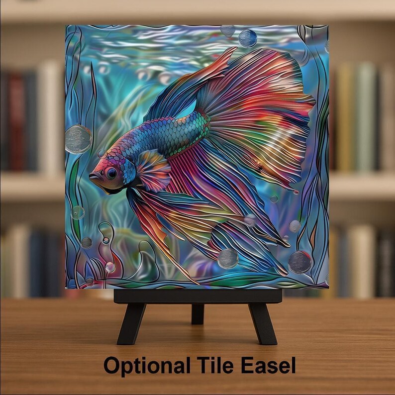 Betta Fish Wall Art Ceramic Tile - Colorful Aquatic Wall Decor for ...