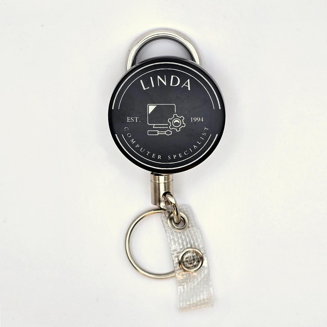 Custom Badge Holder Retractable ID Card Badge Reel Personalized IT ...