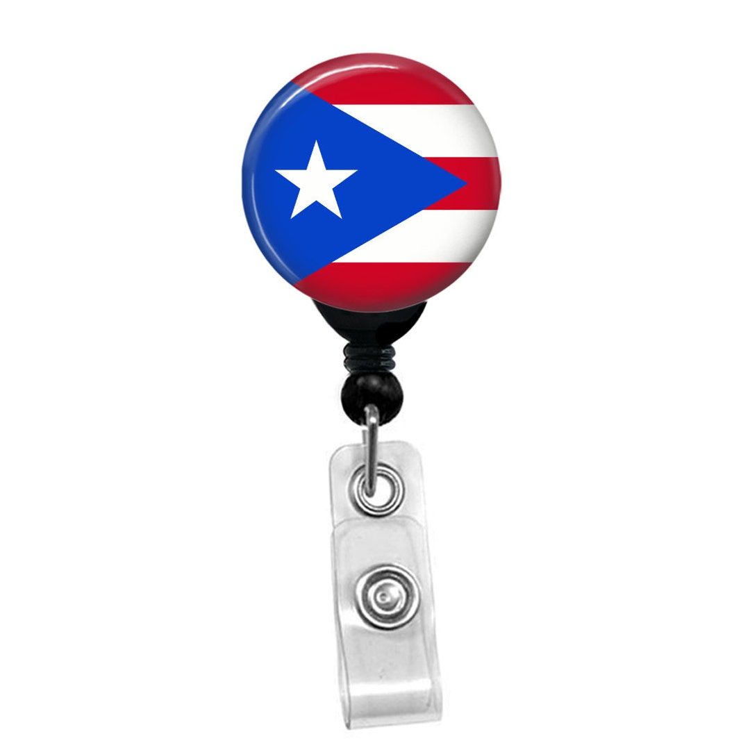 Puerto Rico Flag Badge Reel ID Card Retractable Custom Puerto Rican ...