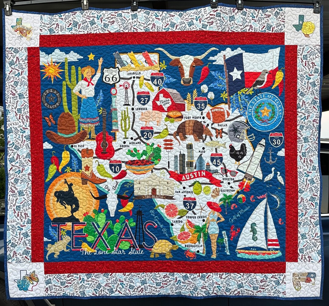 Quilted Texas Themed Quilt/wall Hanging - Etsy