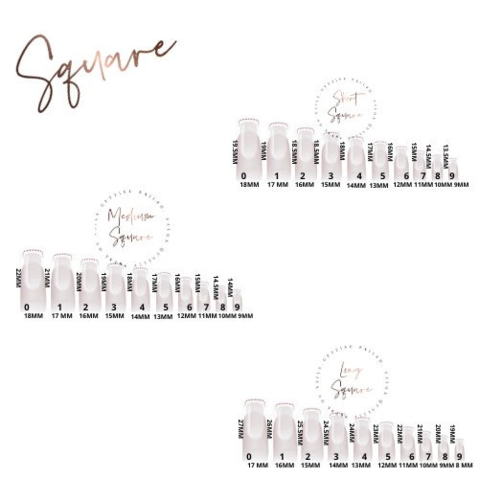 False Nail Sample Size Pack False Nails Measuring. Measuring - Etsy UK