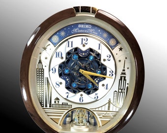 Seiko Melodies in Motion Wall Clock QXM109ZRH Beatles Songs Music Notes ...