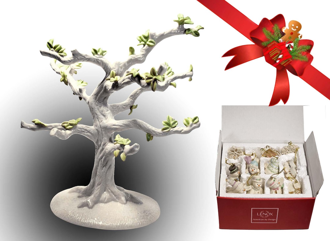 Lenox Holiday Ornament Tree With Snowy Pals Mini Ornaments - Original ...