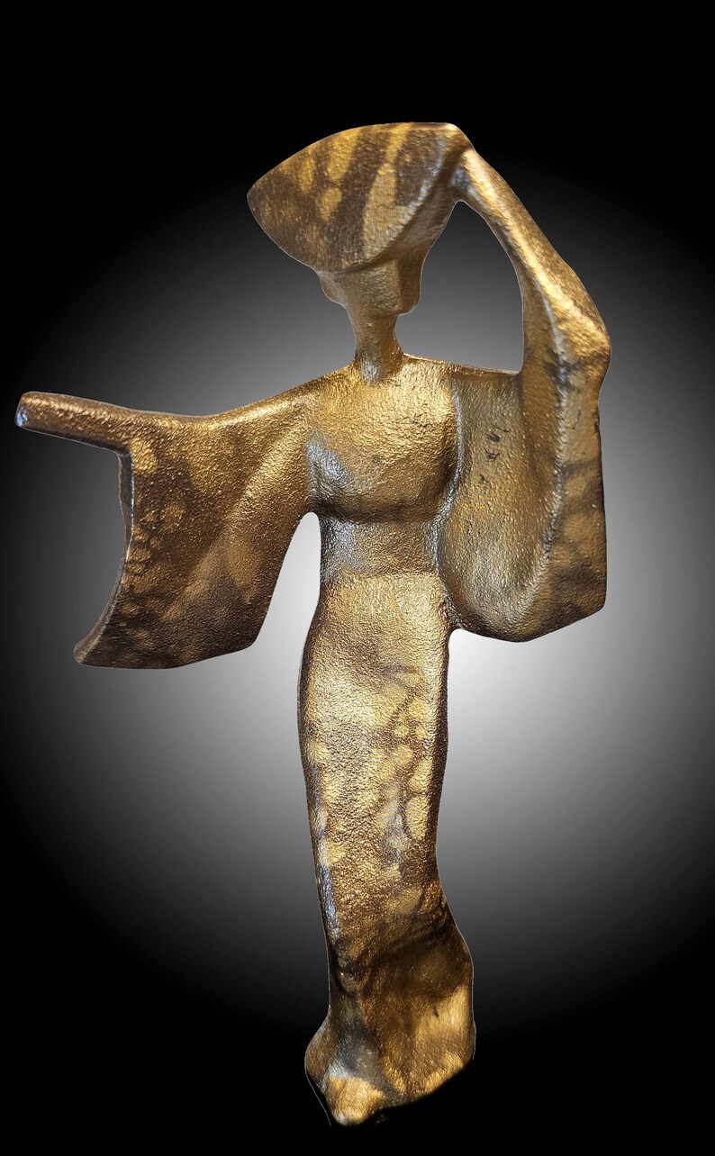 Cast Iron Japanese Geisha Sculptures: Gold Patina, Set of Three - Etsy