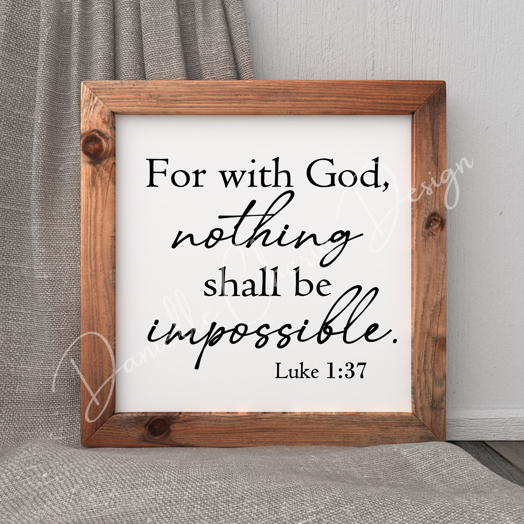 For With God Nothing Shall Be Impossible SVG Inspirational - Etsy