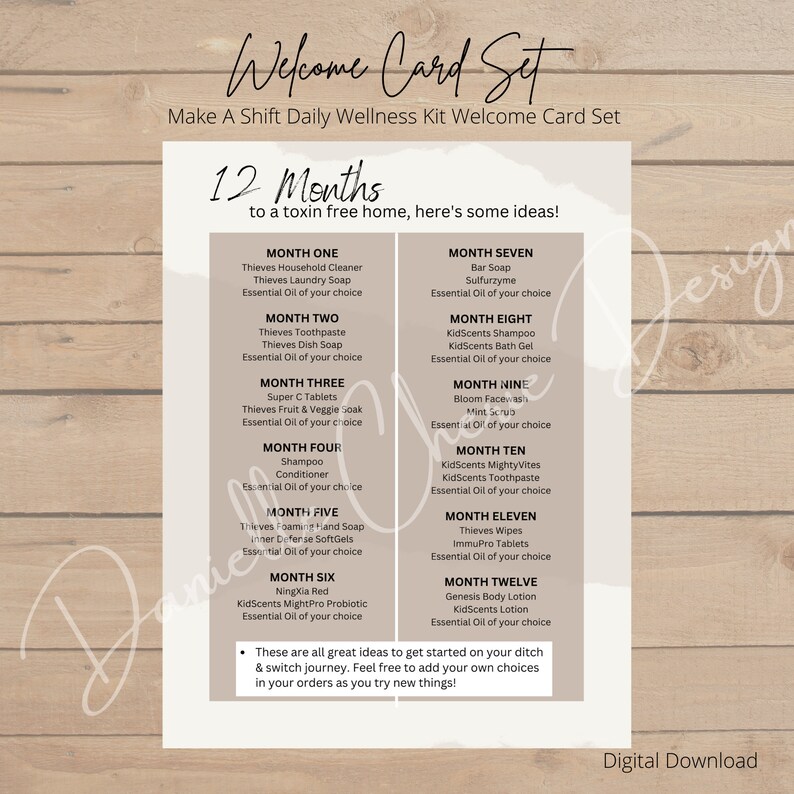 Young Living Make A Shift Welcome Cards Daily Wellness Ningxia Kit ...