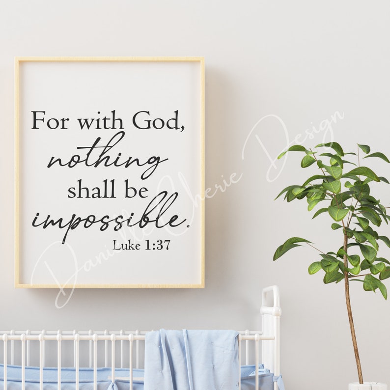 For With God Nothing Shall Be Impossible SVG: Luke 1-37 Bible Verse ...