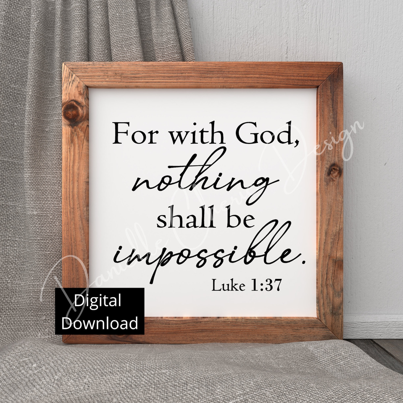 For With God Nothing Shall Be Impossible SVG: Luke 1-37 Bible Verse ...
