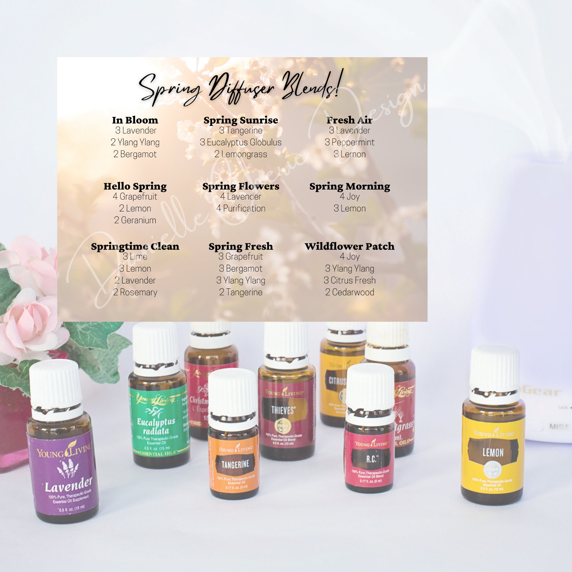 Young Living Spring Diffuser Blends Recipe Card Digital Download ...