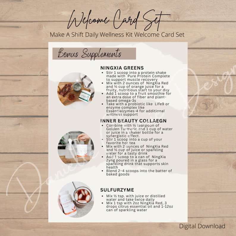 Young Living Make A Shift Welcome Cards Daily Wellness Ningxia Kit ...