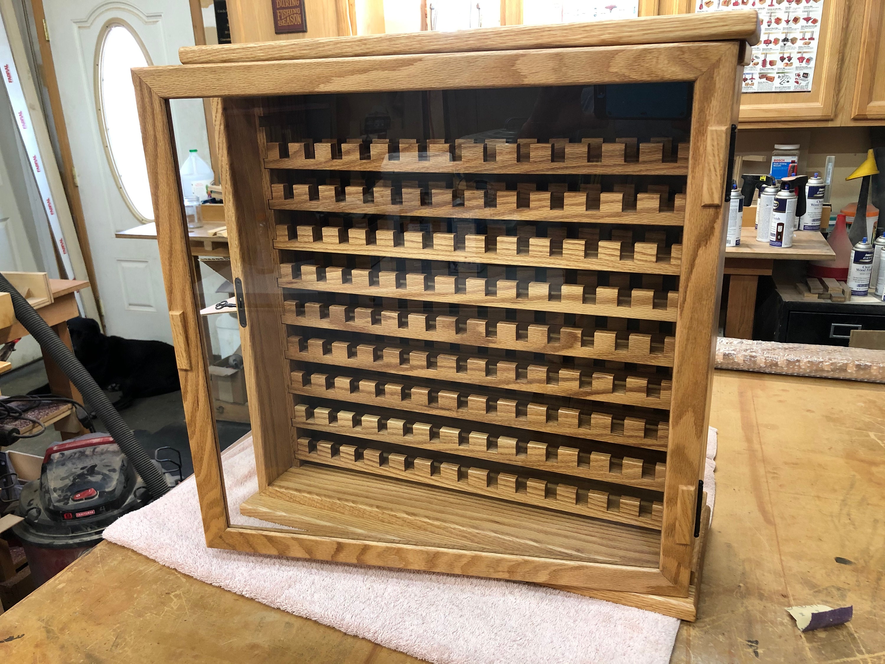 Wood and Glass Magazine Display Case Red Oak Holds 130 Luger | Etsy