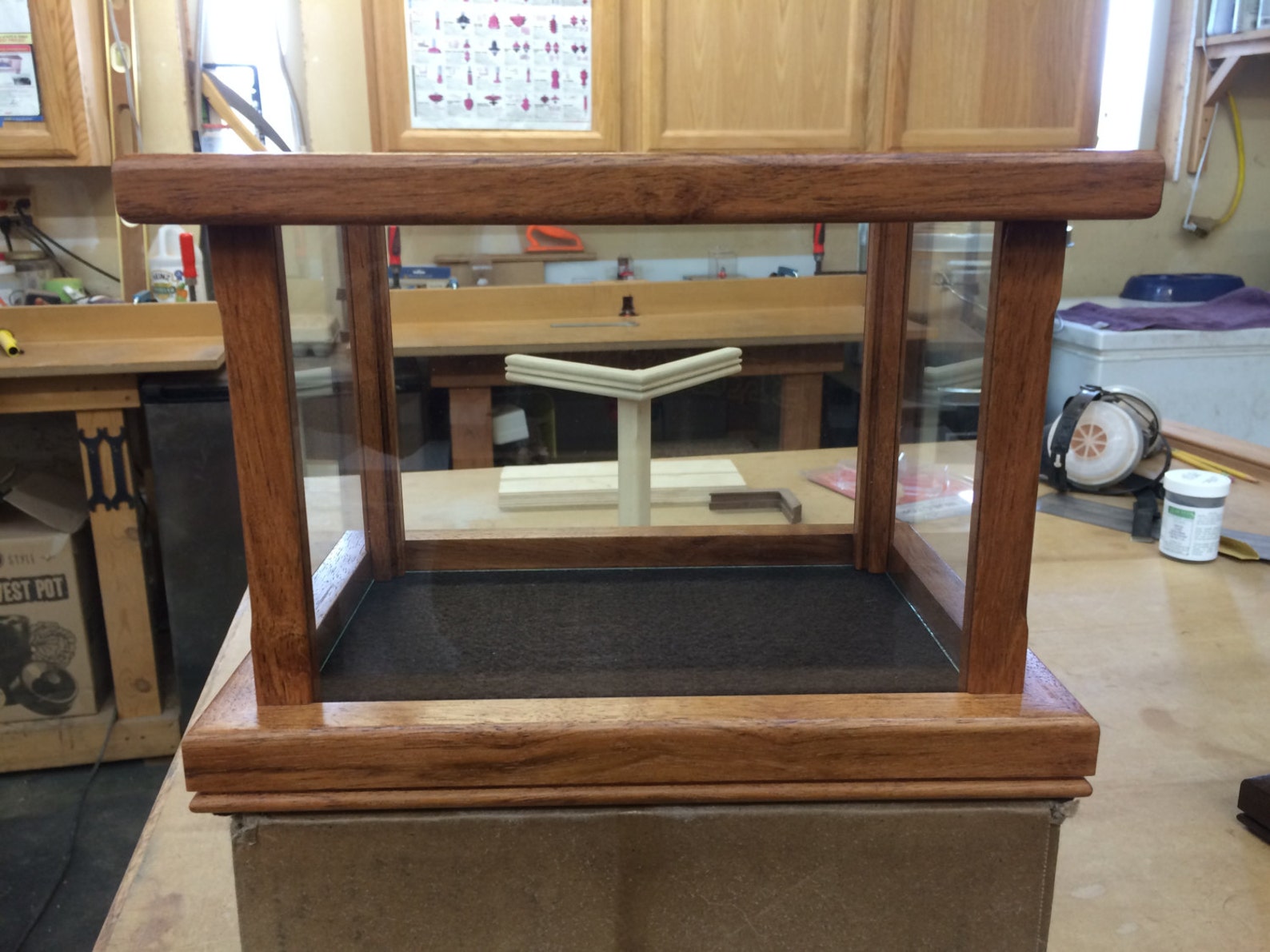 Wood / Glass - Display Case for Small Replica Collectables -- Asian ...