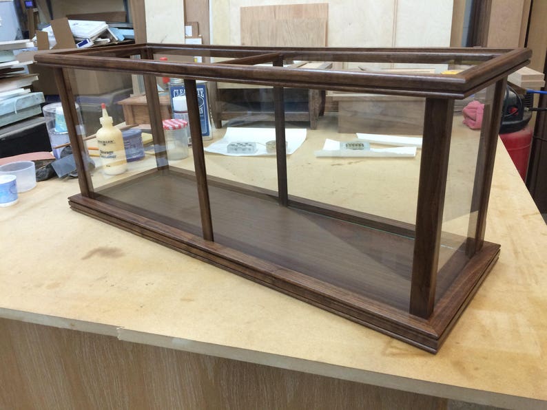 Commercial Display Case for Collectables - Walnut Solid Front and ...