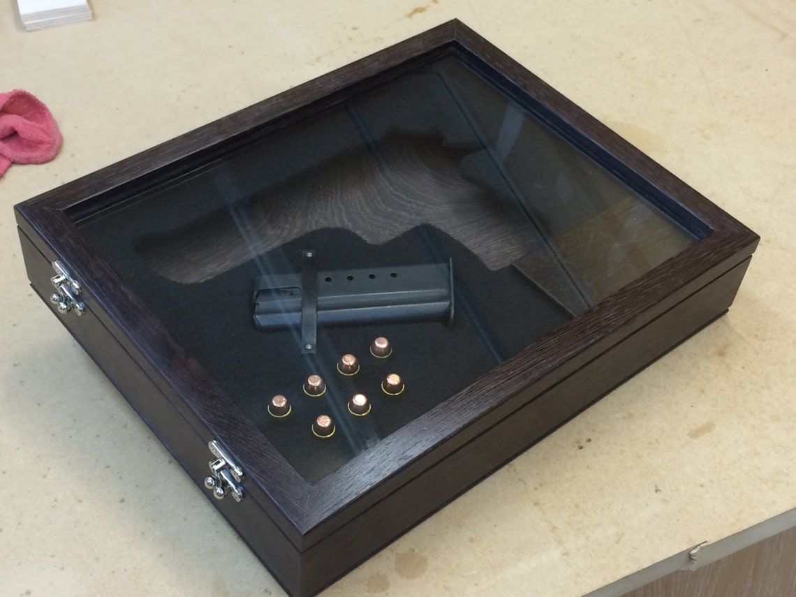 Pistol/gun Display Case Wood and Glass wenge maple, Cherry, Walnut ...