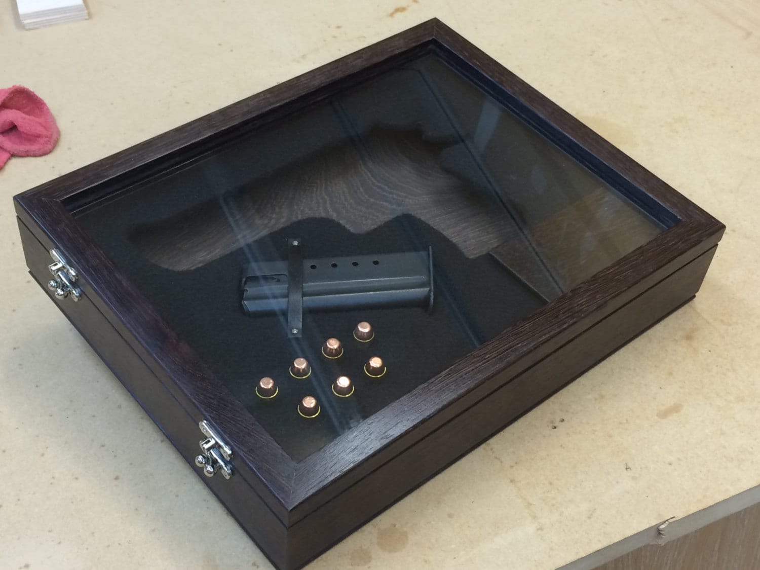 Pistol/gun Display Case Wood and Glass -wenge - (maple, Cherry, Walnut ...
