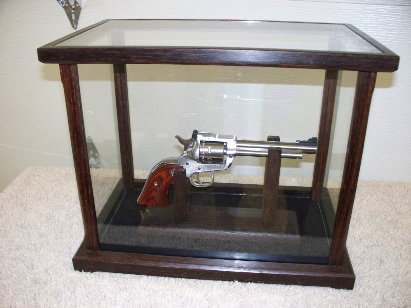 Pistol/gun Display Case Wood and Glass - Peruvian Walnut - Case Only ...