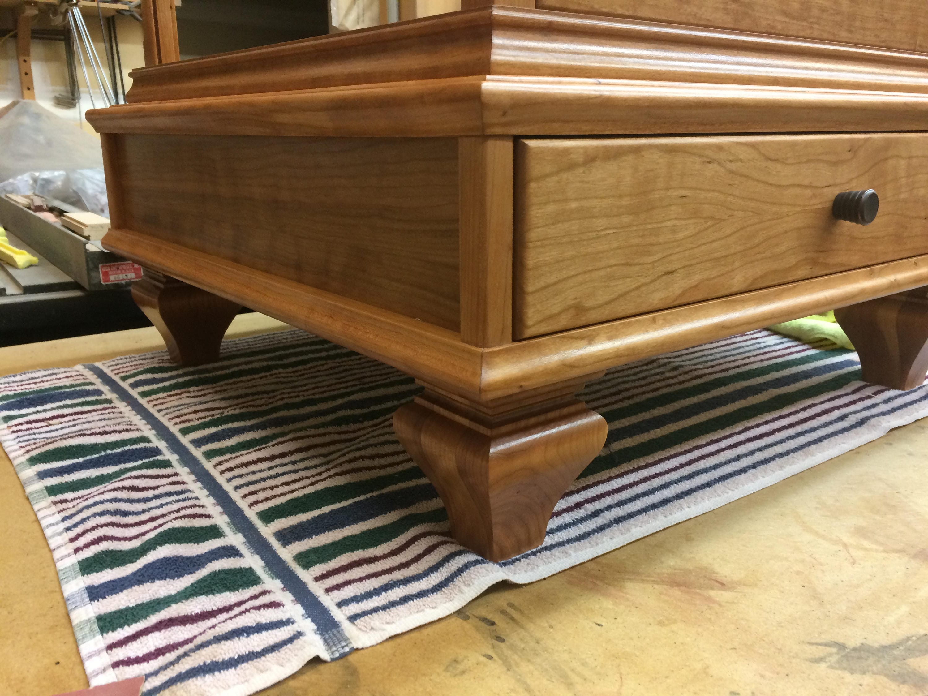 Wood and Glass Display Cases With Feet and Drawer ( Matching Set of Two ...