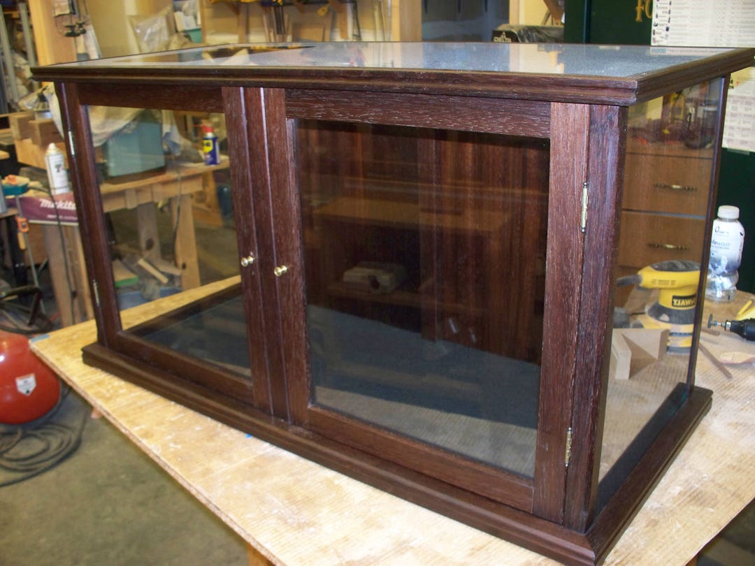 Wood and Glass Display Case for Model Ships, Artwork/stautes - Peruvian ...