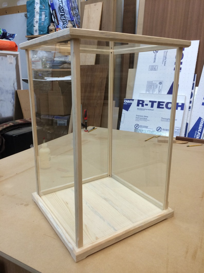 Wood & Glass Display Case for Dolls, Statues, Vases, Figurines ...