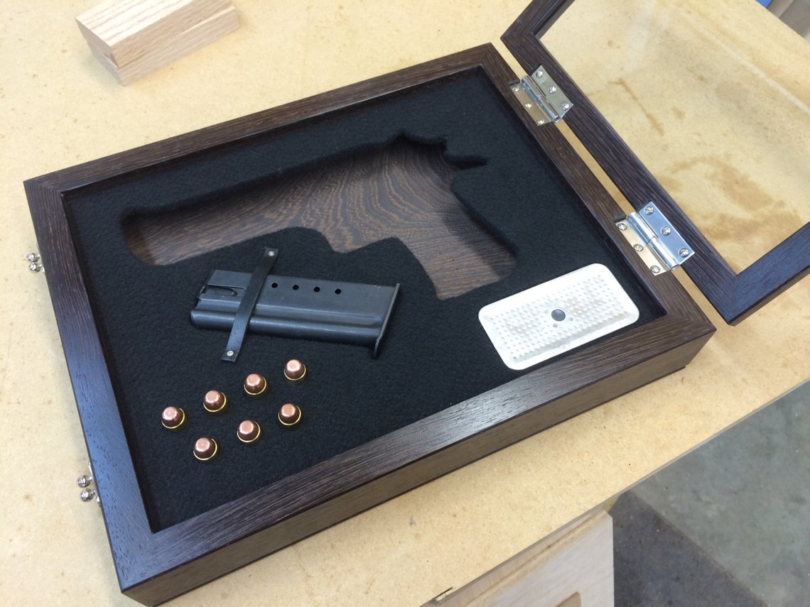 Pistol/gun Display Case Wood and Glass wenge maple, Cherry, Walnut ...