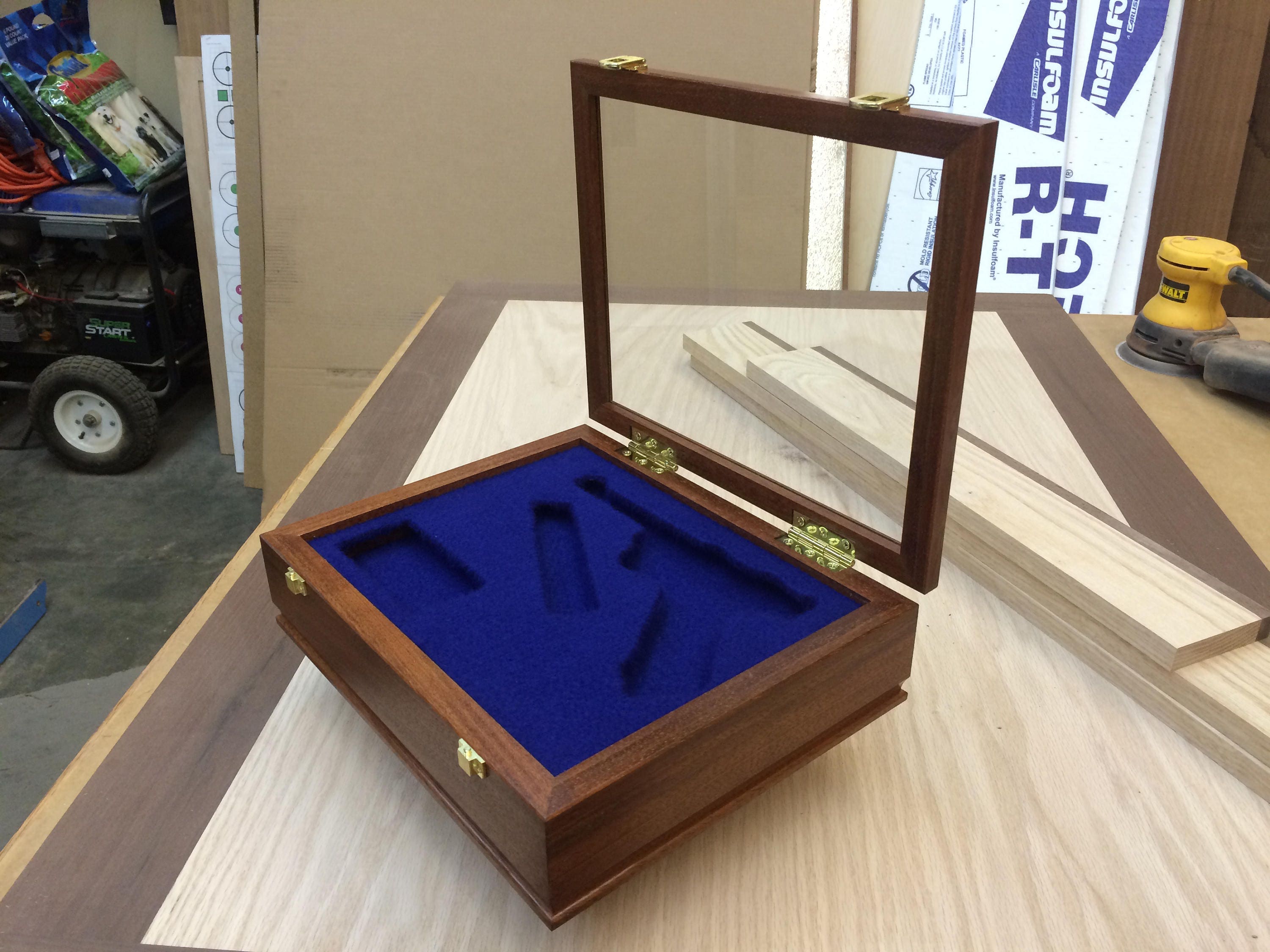 Pistol/gun Display Case Wood and Glass Sapele Mahogany maple, Cherry ...