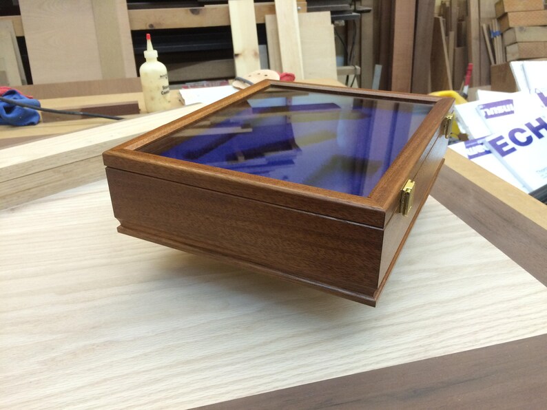 Pistol/gun Display Case Wood and Glass Sapele Mahogany maple, Cherry ...
