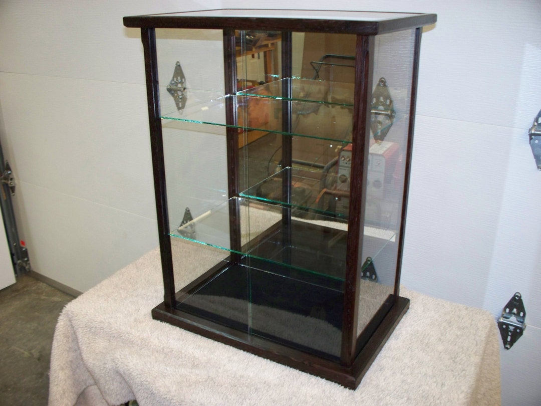Wood and Glass Display Case For, Models, Crystal Figurines - (other ...