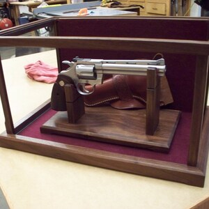 Pistol/gun Display Case Wood and Glass - Walnut - Case Only - Stand ...