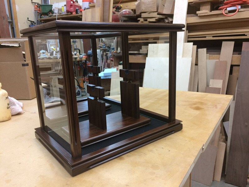 Pistol/gun Display Case Wood and Glass Bolivian Rosewood Case Only ...