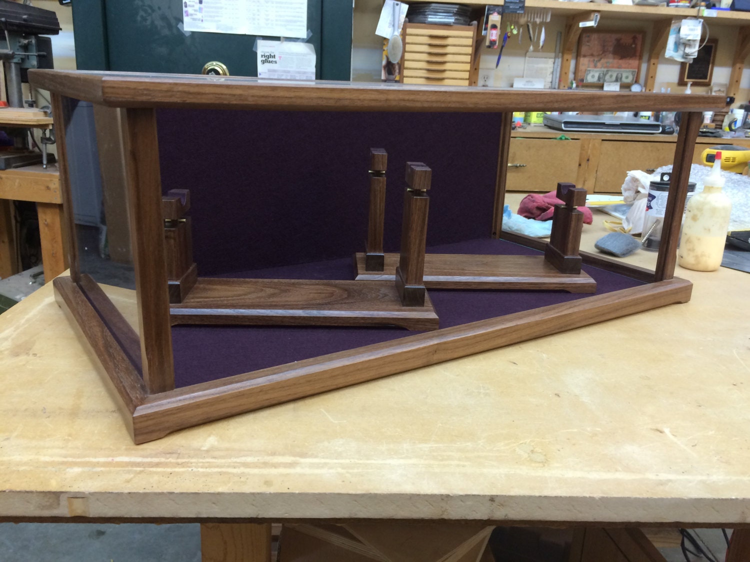 Dual Pistol/gun Display Case Wood and Glass - Walnut - Case Only ...