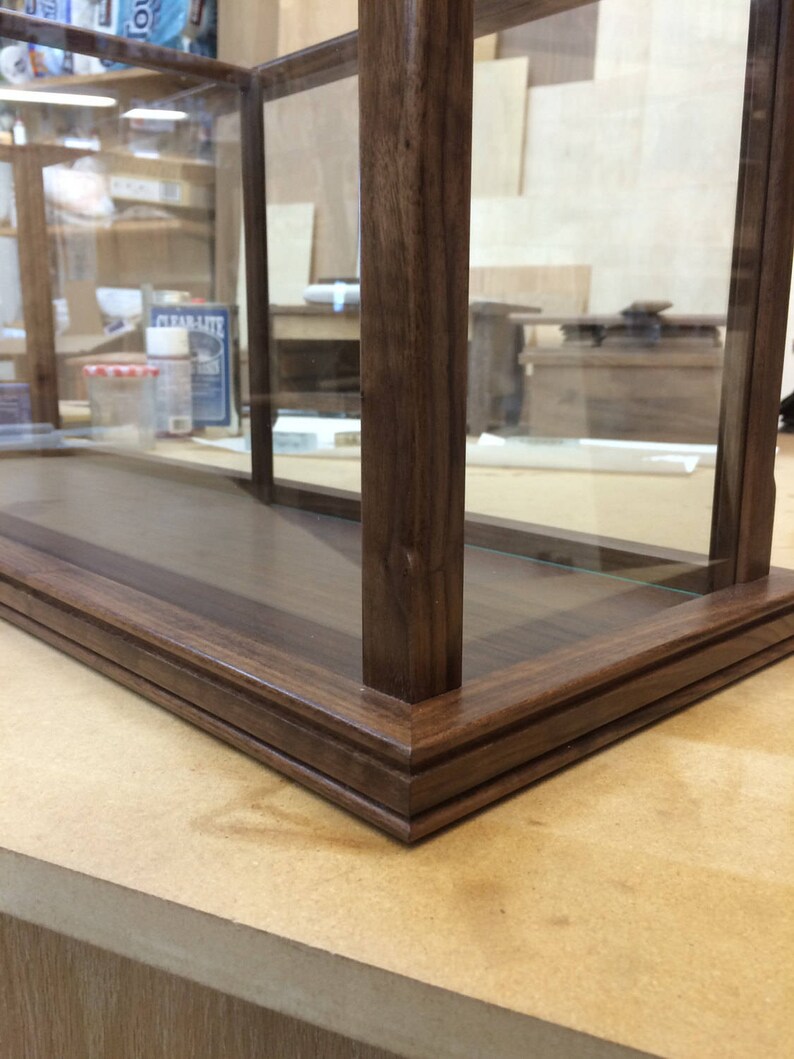 Commercial Display Case for Collectables - Walnut Solid Front and ...