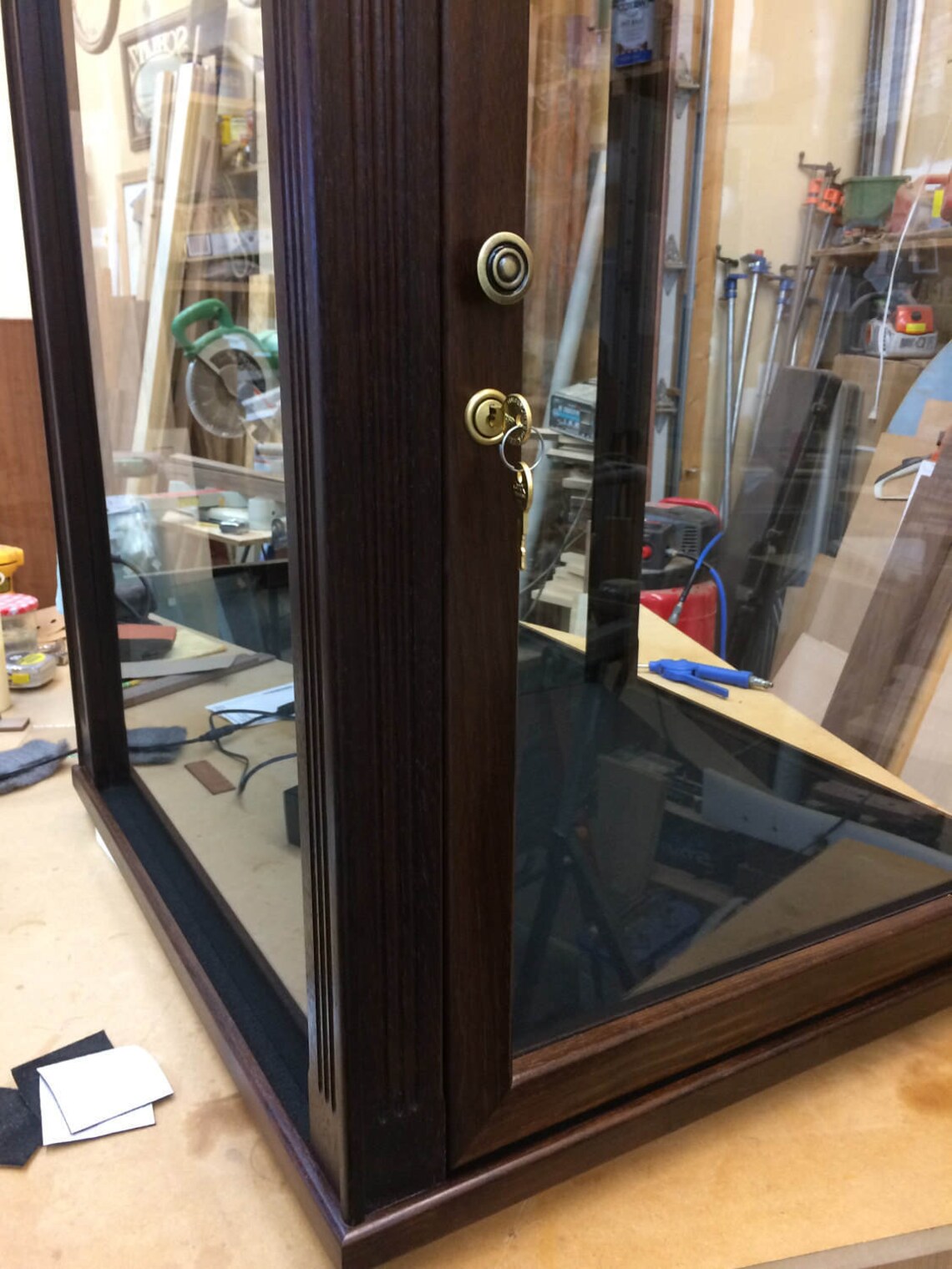 Wood / Glass Display Case Set for Figurines, Statues, Vases, Scuptures ...