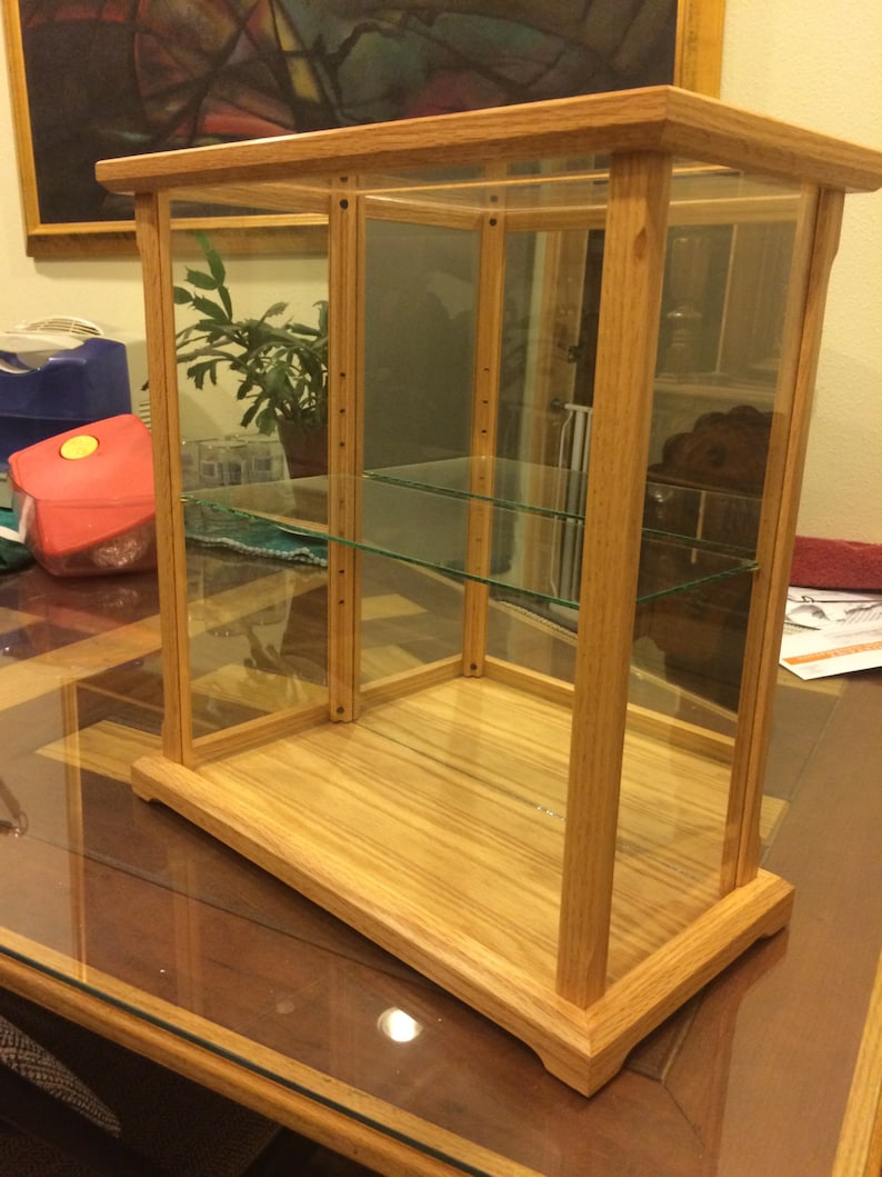 Wood and Glass Display Case - Red Oak - Mahogany, Cherry, Maple, Oak or ...