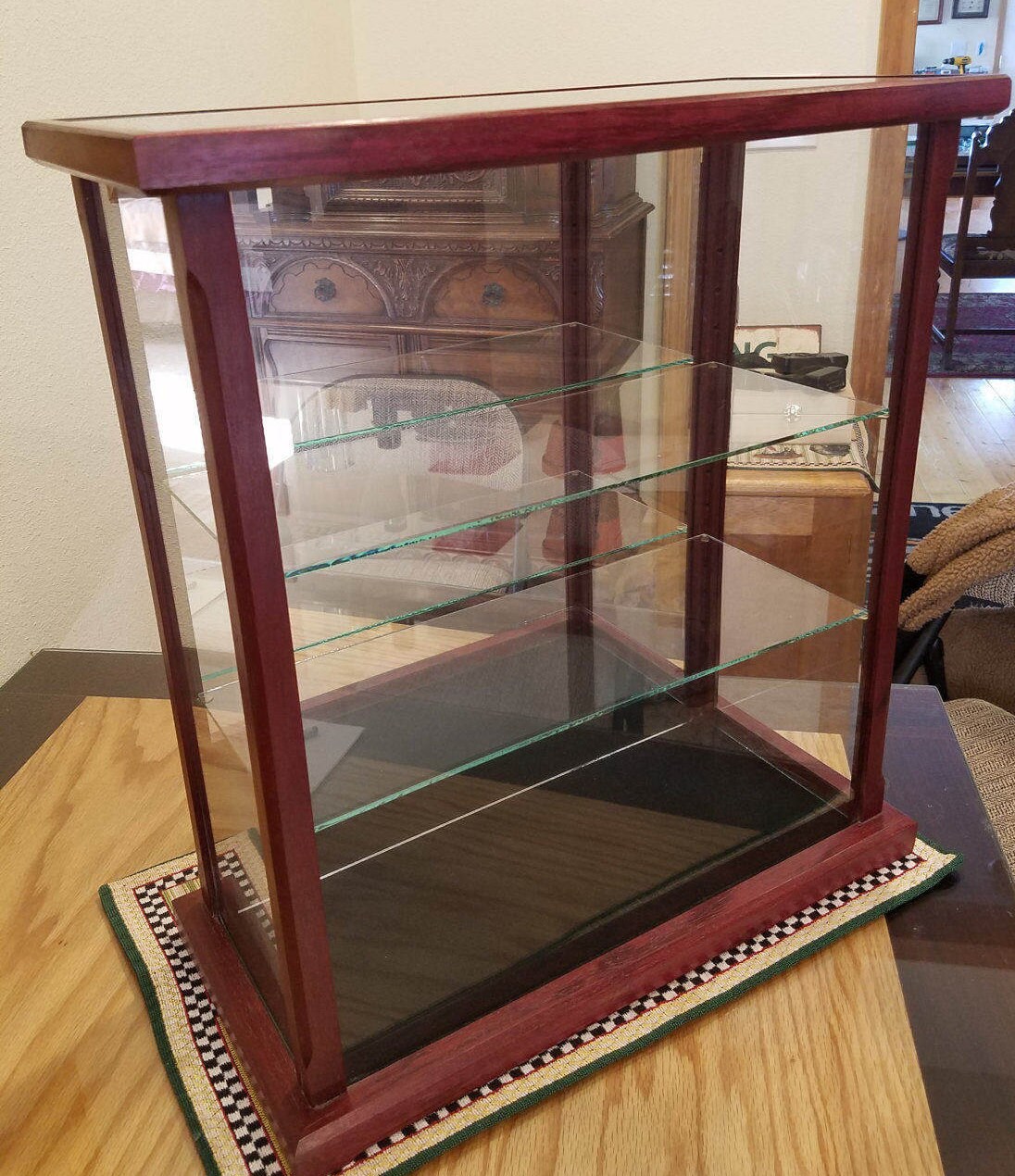 Wood Glass Display Case For Collectables Purple Heart Etsy