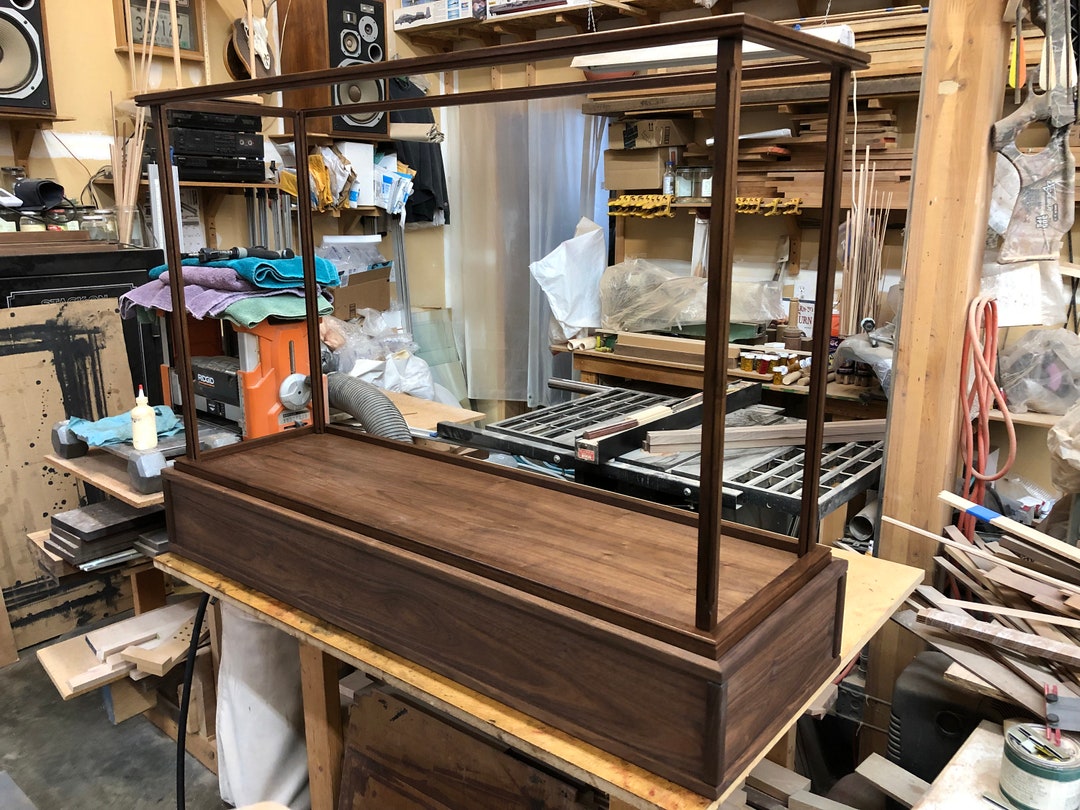Wood and Glass Display Case for Large Model Ships, Dioramas, Artwork ...