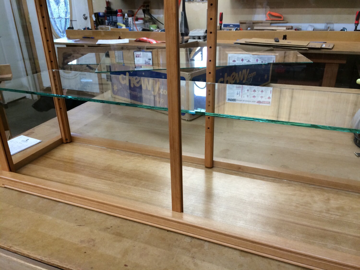 Wood and Glass Display Case for Models, Crystal, Figurines - Cherry ...