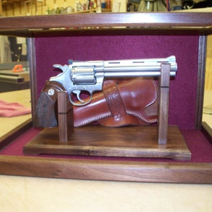 Pistol/gun Display Case Wood and Glass - Walnut - Case Only - Stand ...