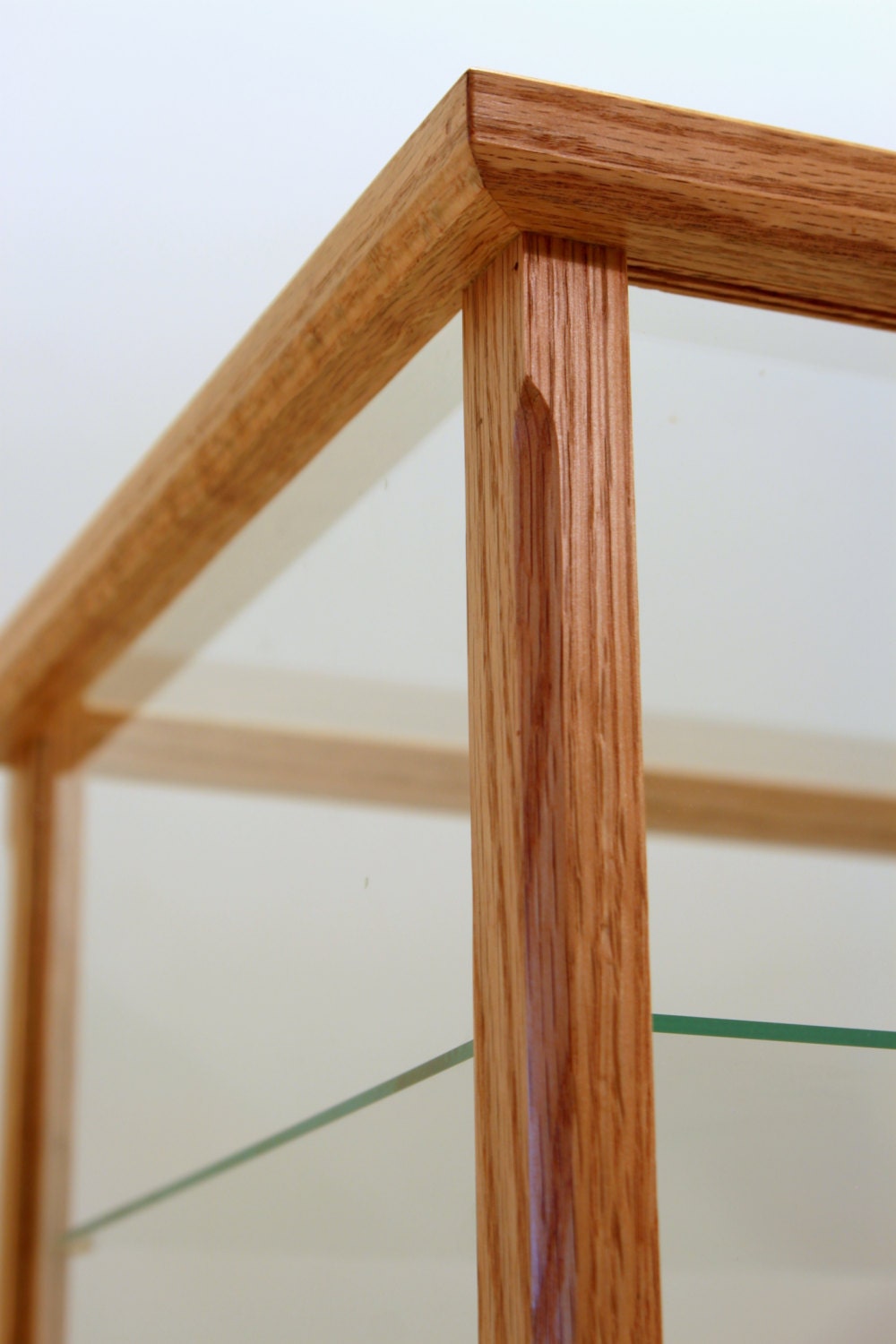 Wood and Glass Display Case for Models, Crystal, Figurines - Oak ...