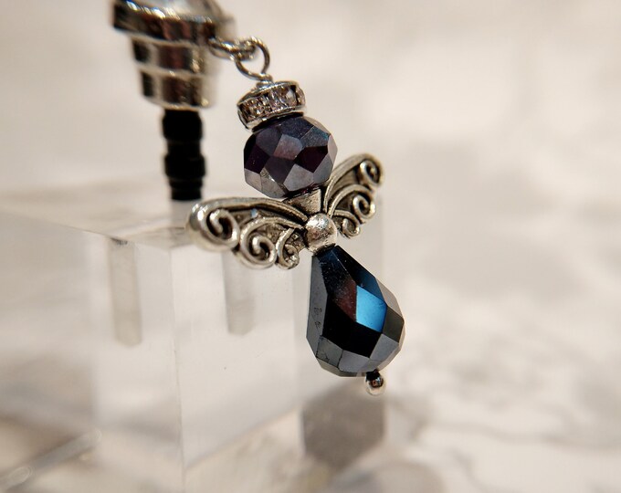 Crystal Angel Cell Phone Dust Plug, Guardian Angel Cell Phone Charm - Etsy