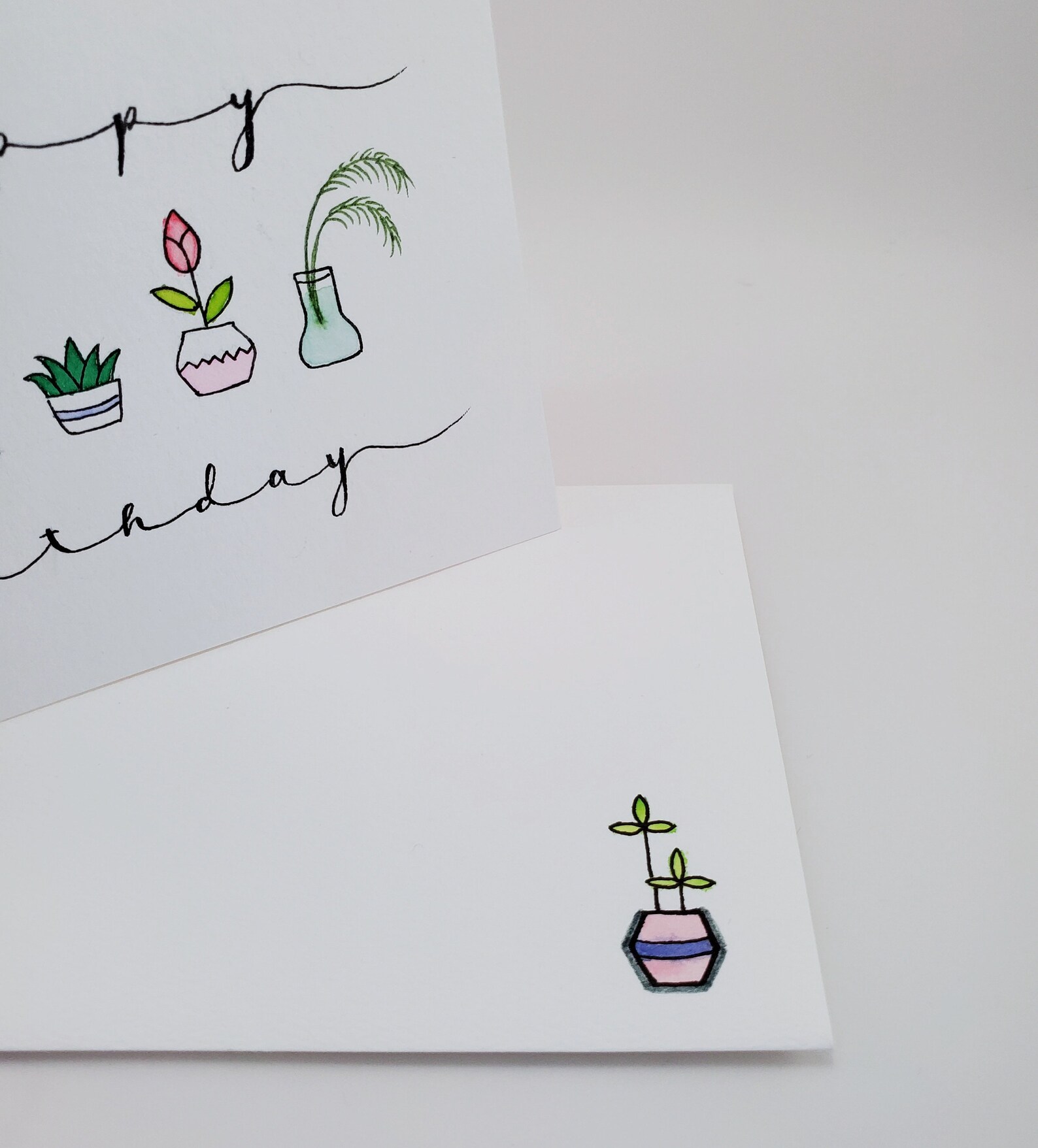 Hand Lettered Birthday Card Calligraphy Greeting Card - Etsy