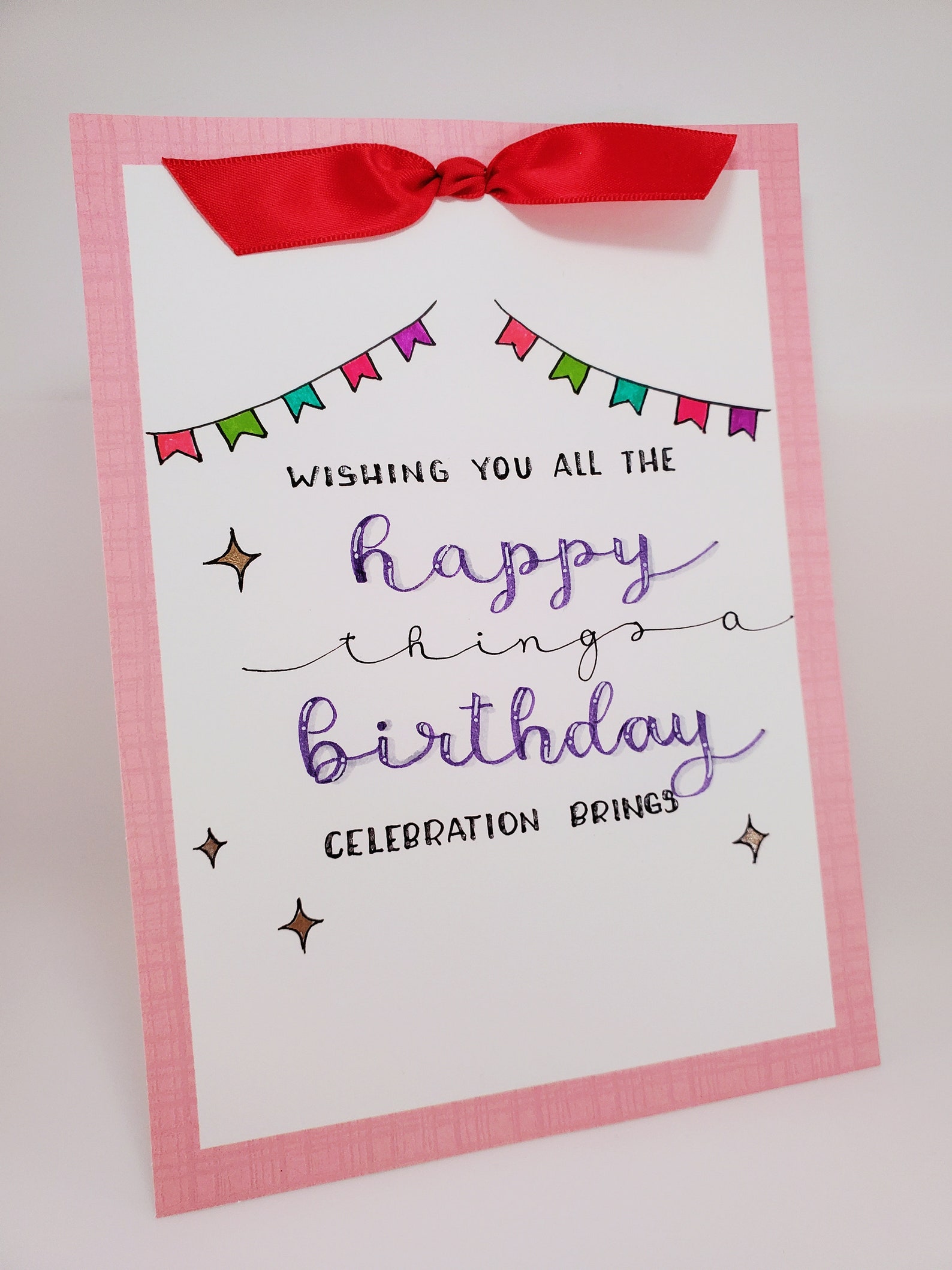 Hand Lettered Birthday Card Calligraphy Birthday Card - Etsy