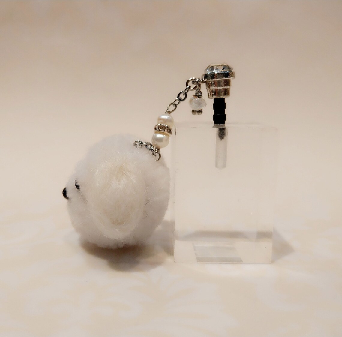 Needle Felted Toy Poodle Head Dust Plug Needle Felted Poodle | Etsy