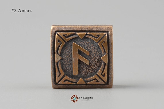 Ansuz Rune Bronze Charm For Viking Bracelet Midgard Create | Etsy
