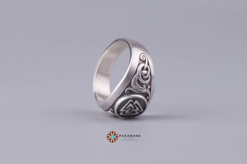 Valknut Viking Ring Sterling Silver, Norse Promise Ring for Him, Viking ...