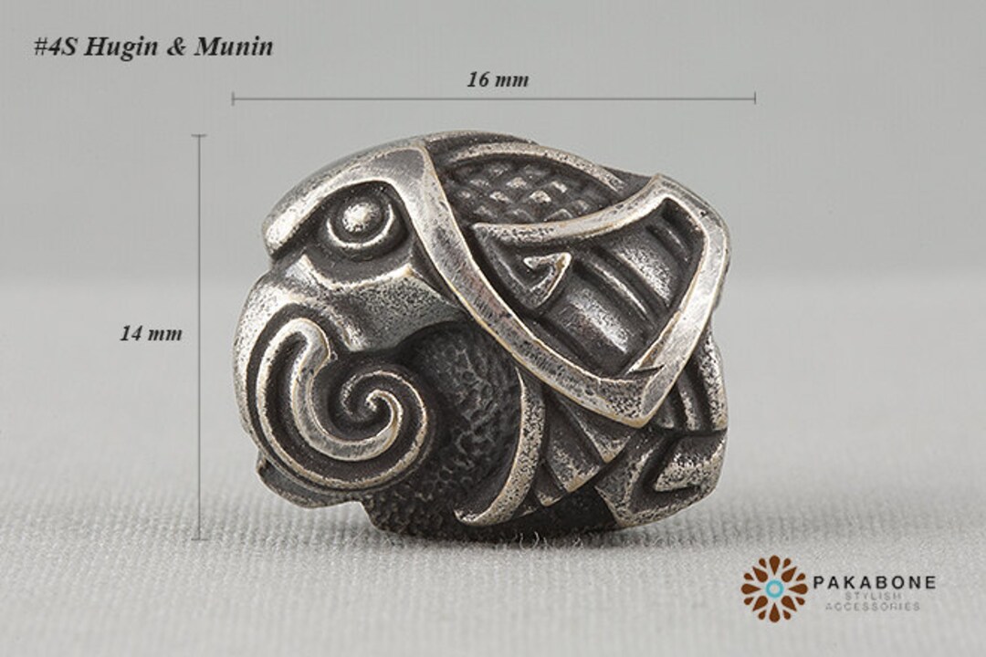 Hugin Munin Bronze Bead for Viking Bracelet or Pendant - Create Yourself Unique Viking Wristband ...