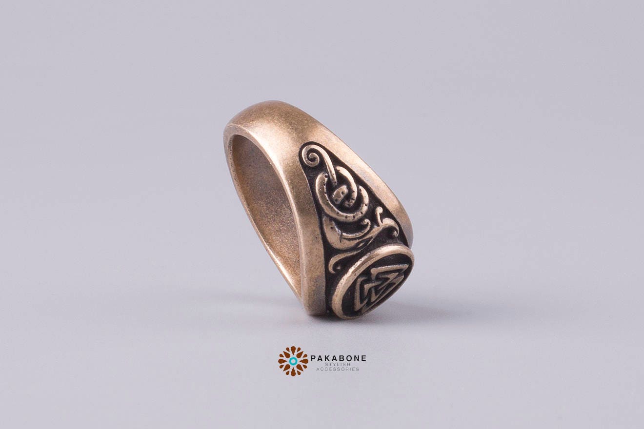 Viking Ring Valknut Jormungand Norse Style Viking Jewelry for | Etsy