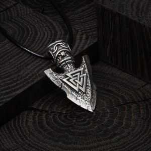 Viking Necklace Odin's Spear Gungnir With Valknut Norse Pendant Gift ...