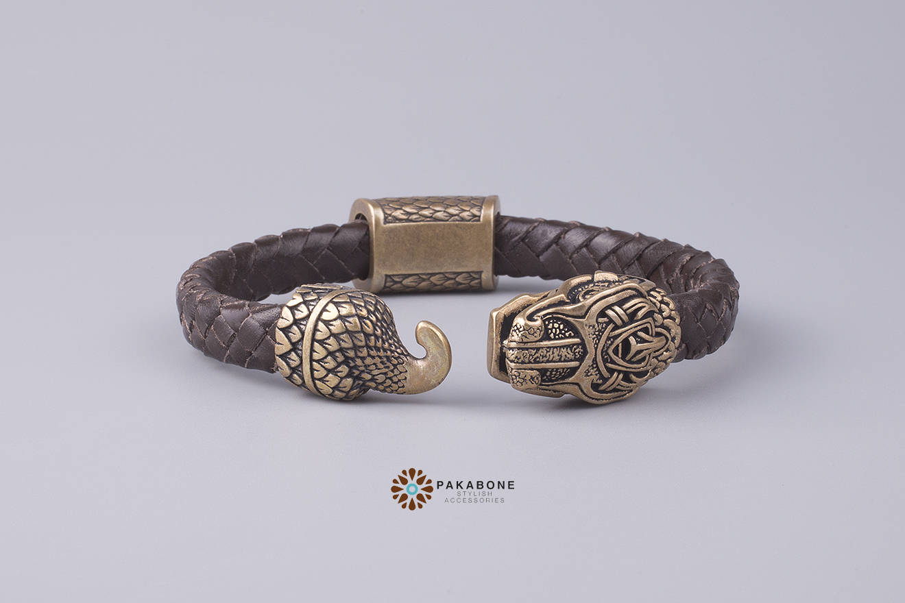 Viking Bracelet Jormungandr Wristband Ouroboros Norse Armband | Etsy