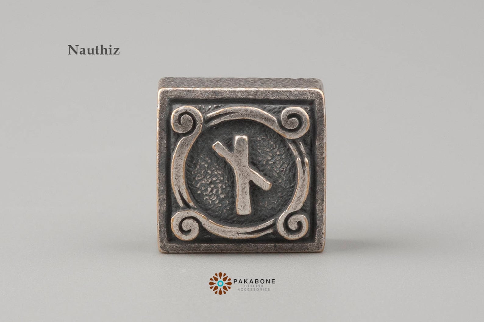 Naudiz Nautith Rune Silver-plated Bronze Charm for Viking Bracelet ...